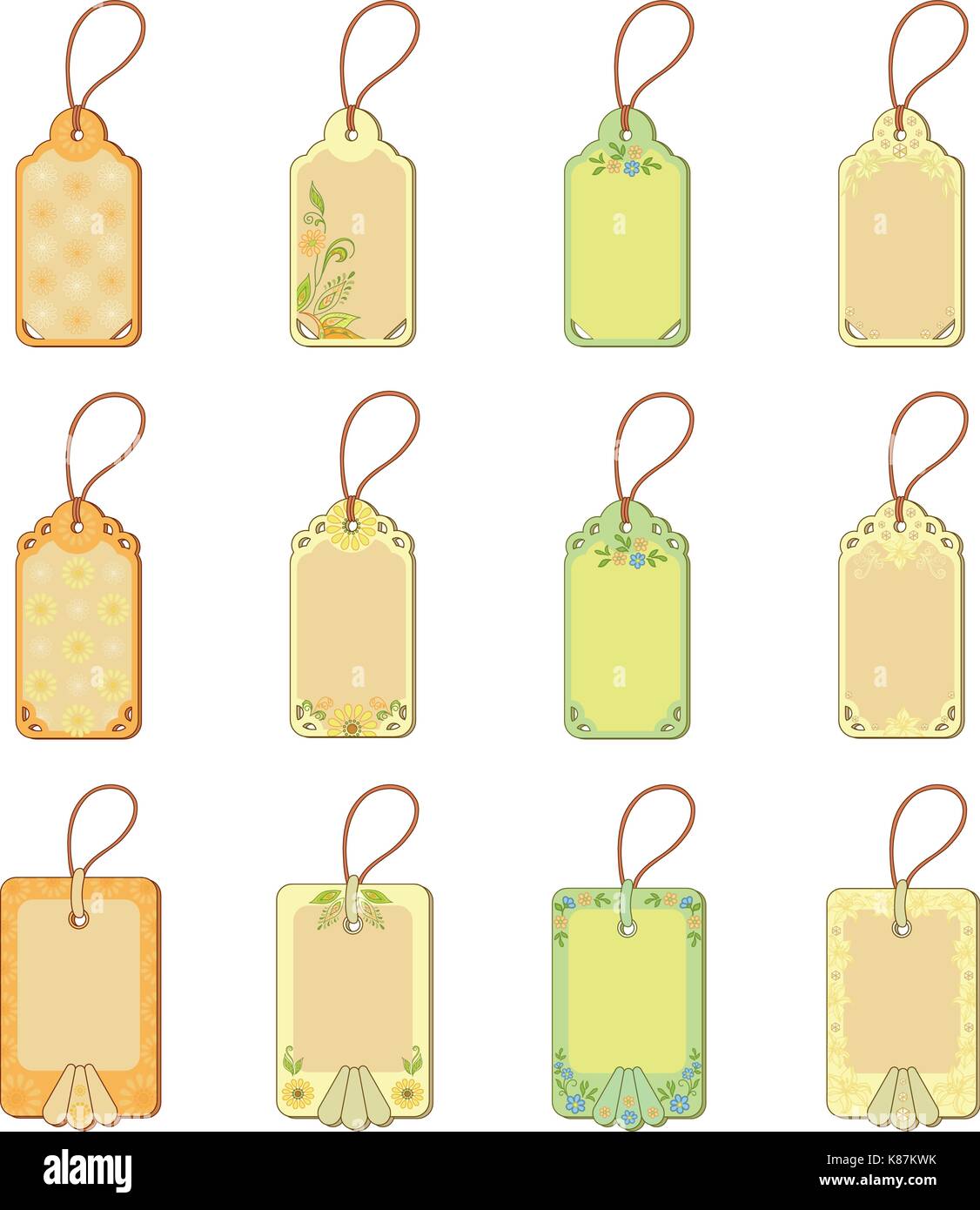 Set tags with floral pattern Stock Vector Image & Art - Alamy
