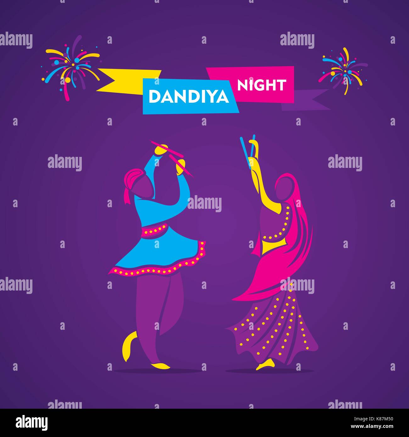 creative dandiya night, garba dance banner design Stock Vector Image ...