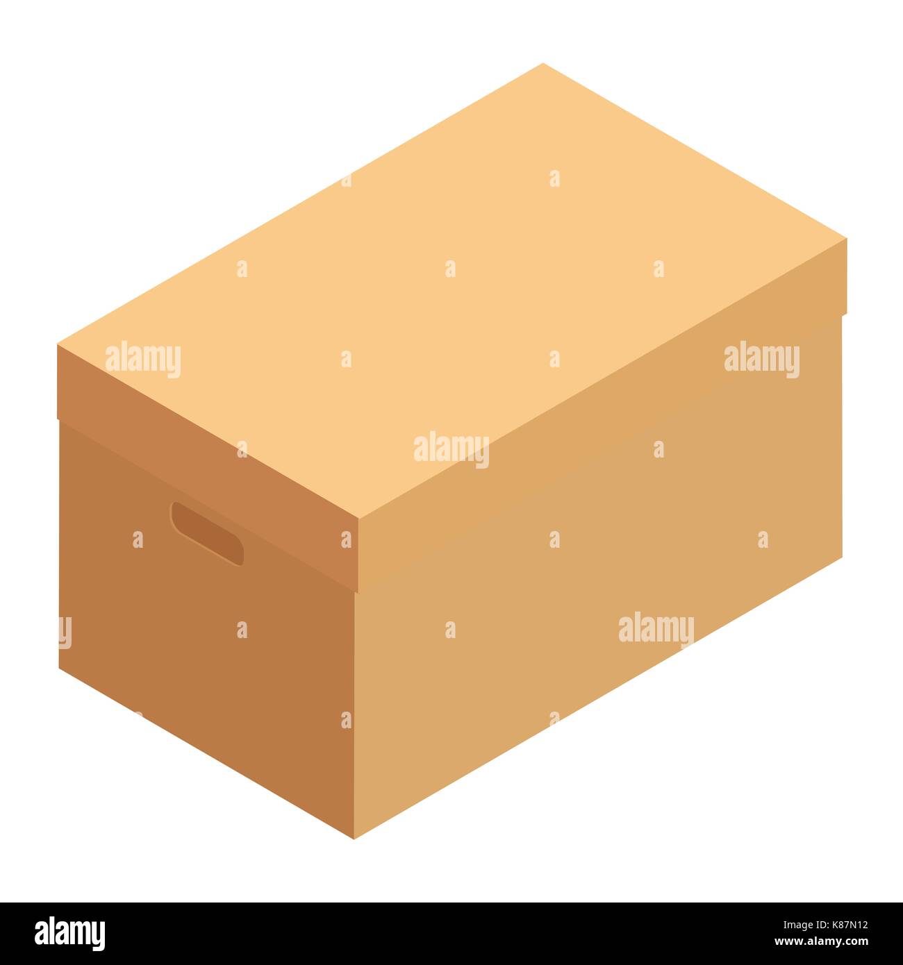 Vector illustration brown close box with handles icon Stock Vector ...