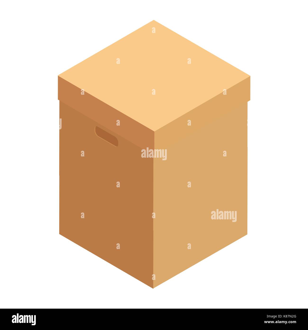 Vector illustration brown close box with handles icon Stock Vector ...