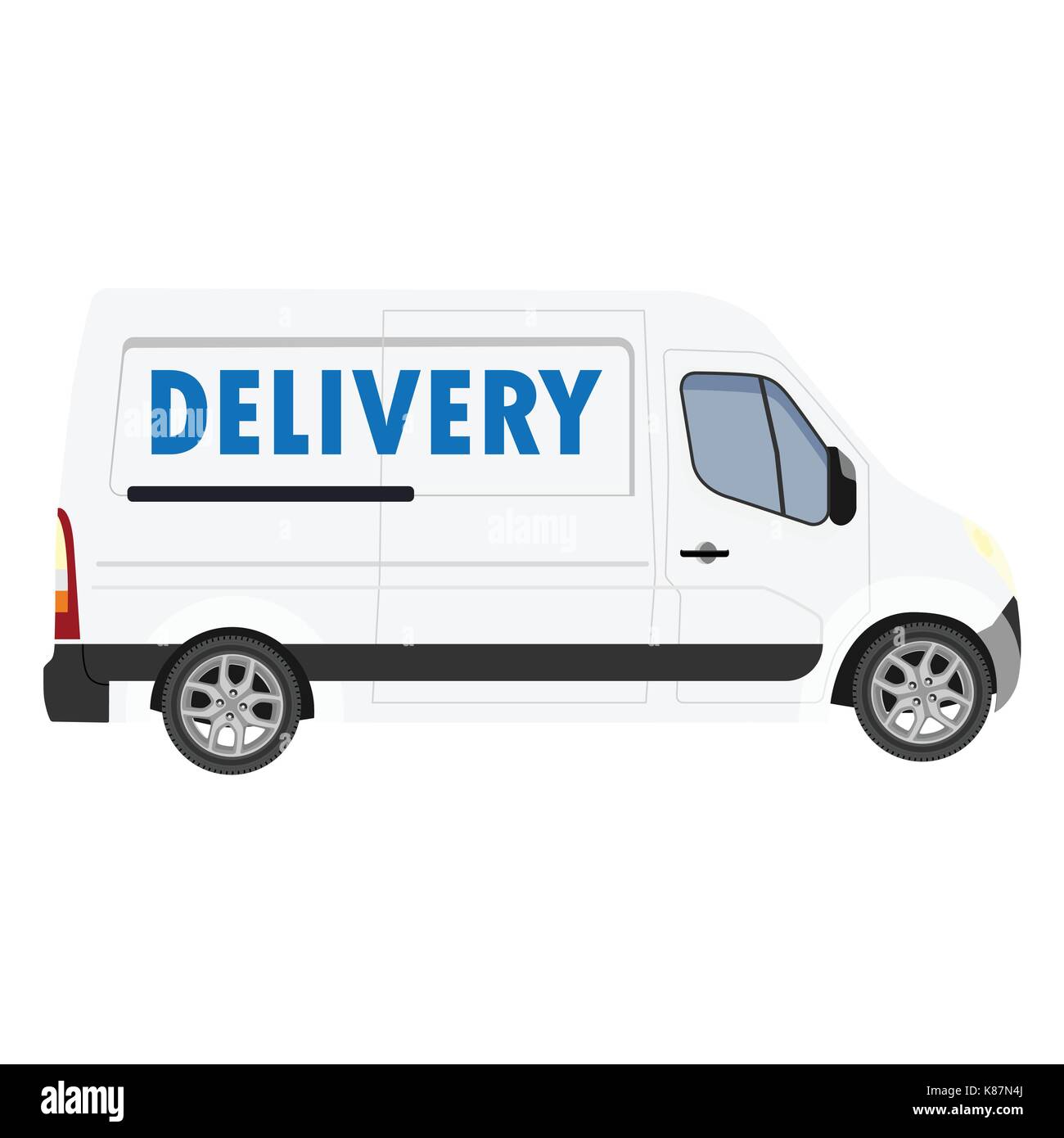 Vector illustration white truck, van isolated on white background ...