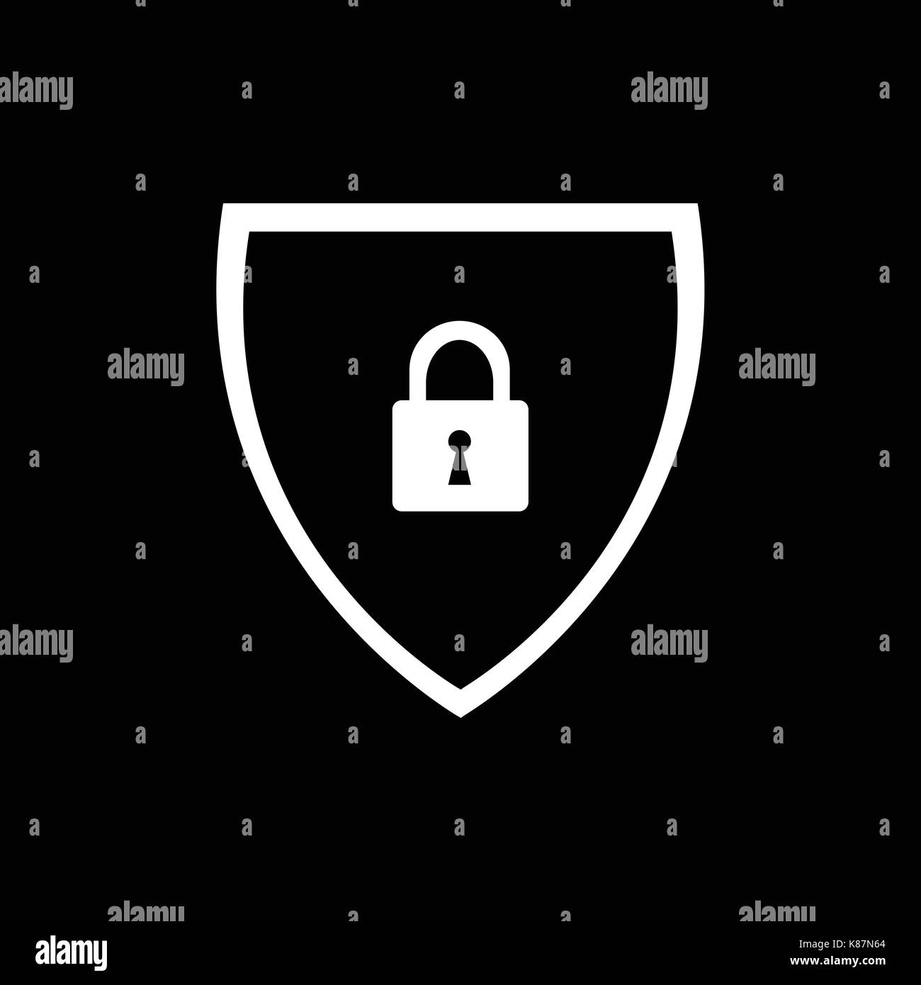 Vector illustration black and white security guard icon Stock Vector ...