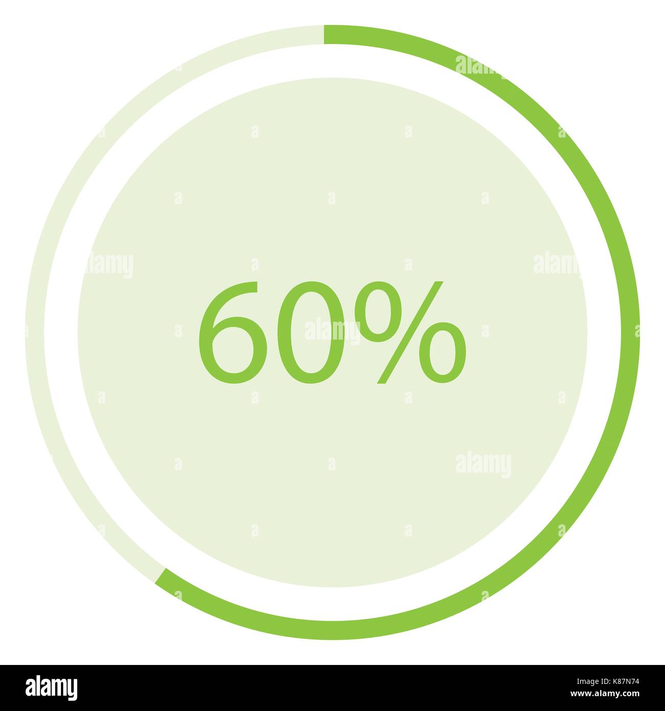 Vector illustration green round, circle pie graph, chart with ...