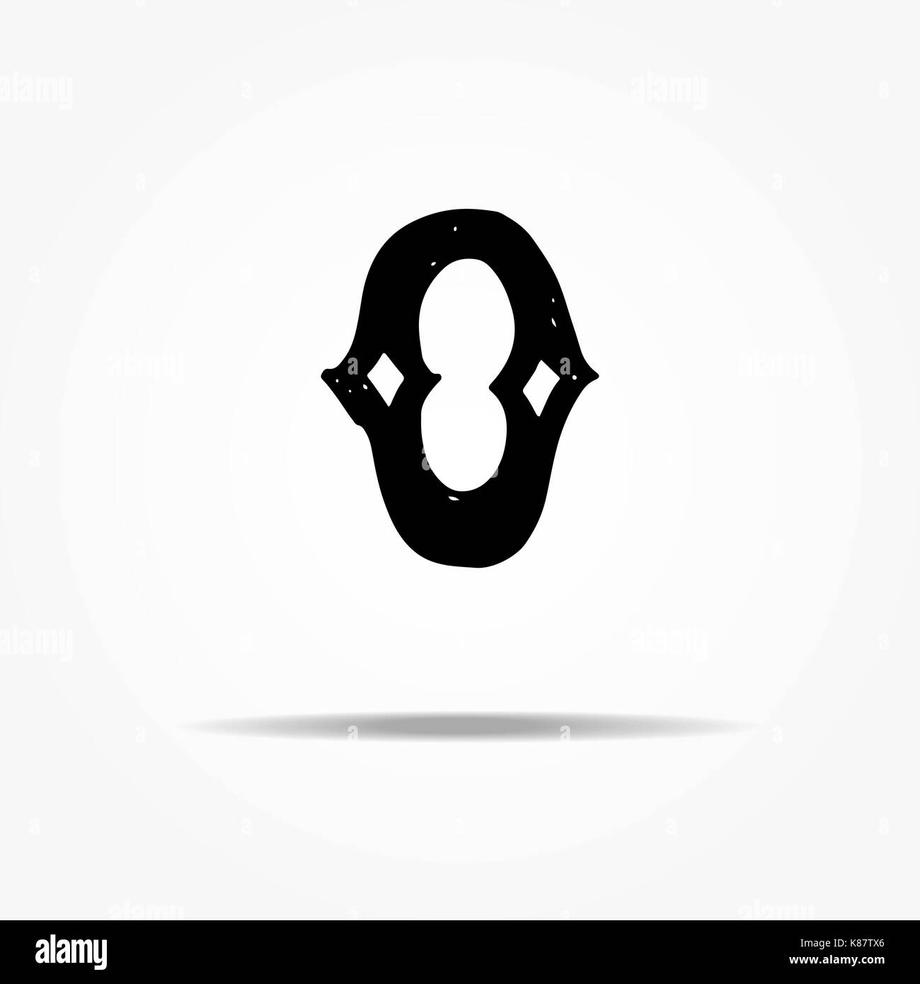 Antique letter O. Vintage hand drawn gothic font Western vector grunge ...