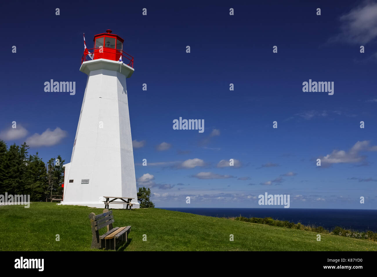 The lighthouse at Cape George, one of many place along the shoreline in ...