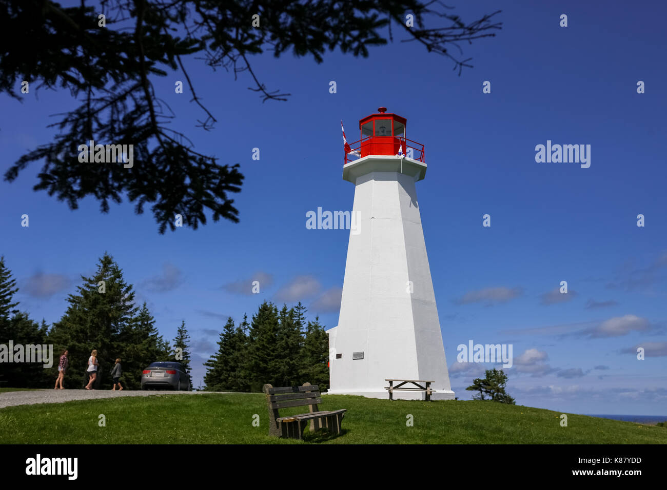 The lighthouse at Cape George, one of many place along the shoreline in ...