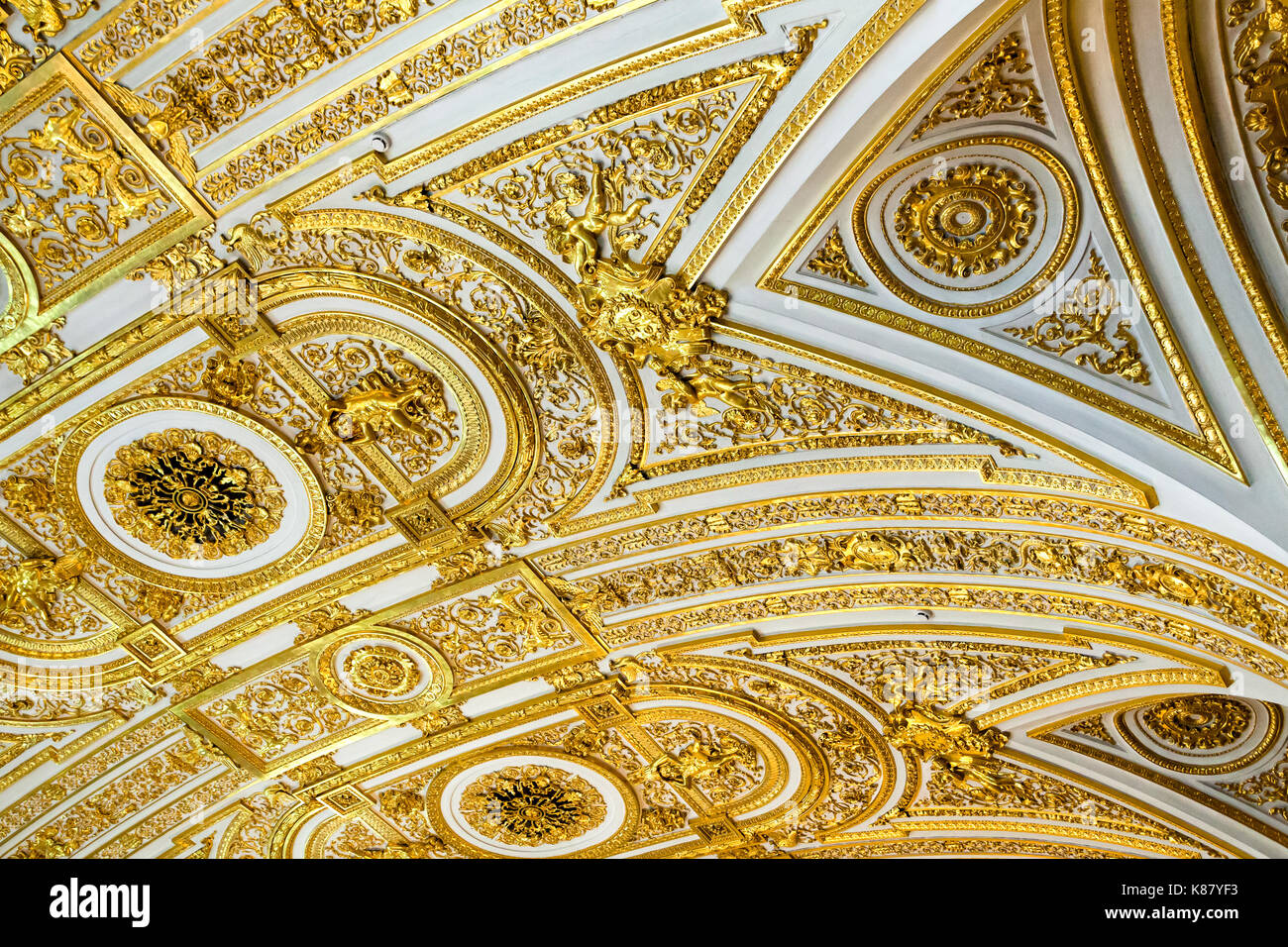 Decorated ceilings. Hermitage. St Petersburg Russia Stock Photo - Alamy