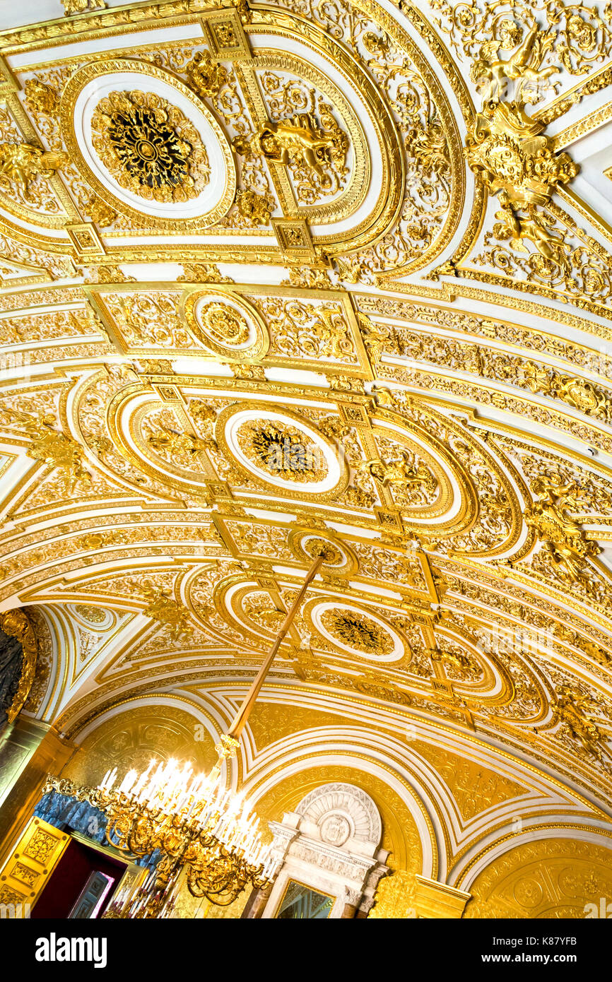 Decorated ceilings. Hermitage. St Petersburg Russia Stock Photo - Alamy