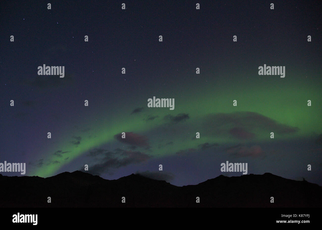 A display of Aurora Borealis (The Northern Lights) at Denali National ...
