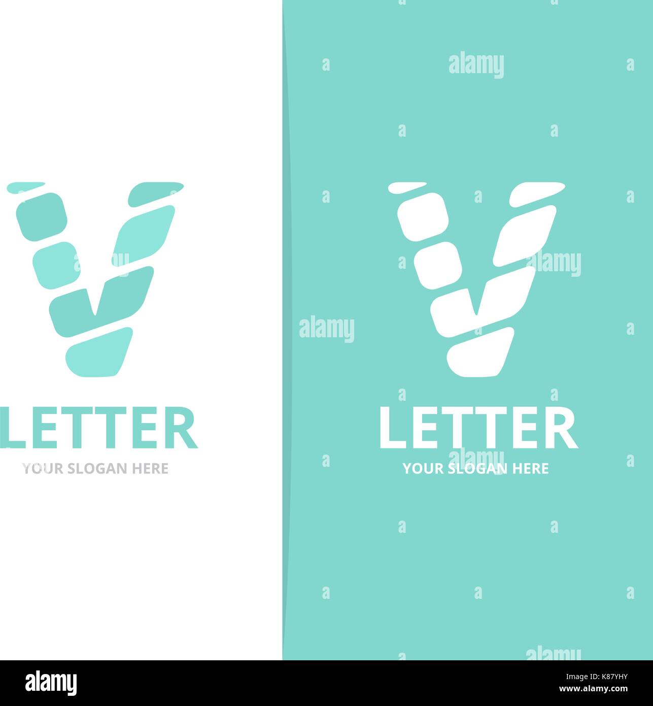 Unique vector letter V logo design template Stock Vector Image & Art ...