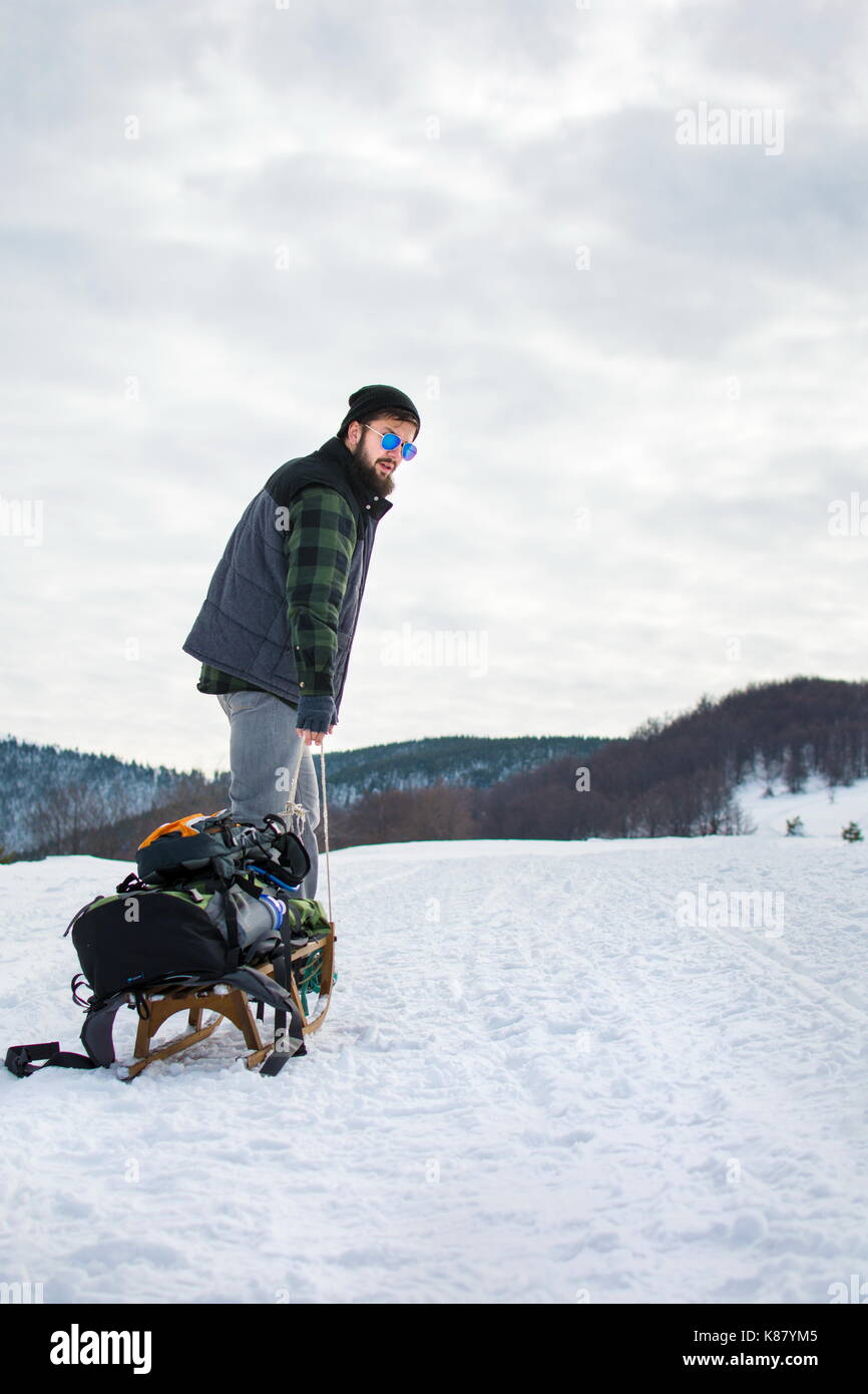 Pull pulling a sledge hi-res stock photography and images - Alamy