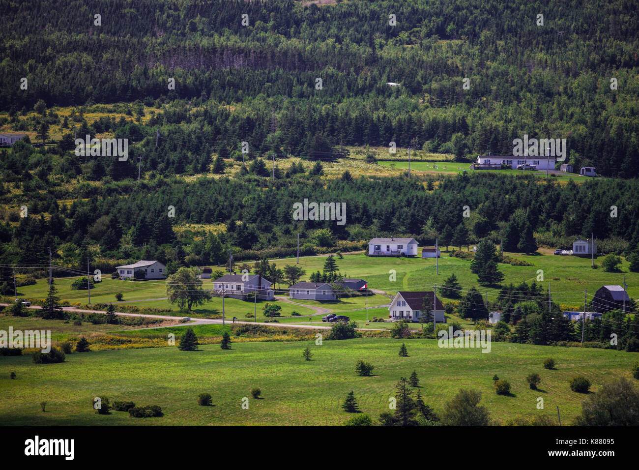 The rolling hillside of Antigonish County in Nova Scotia, one of Canada ...