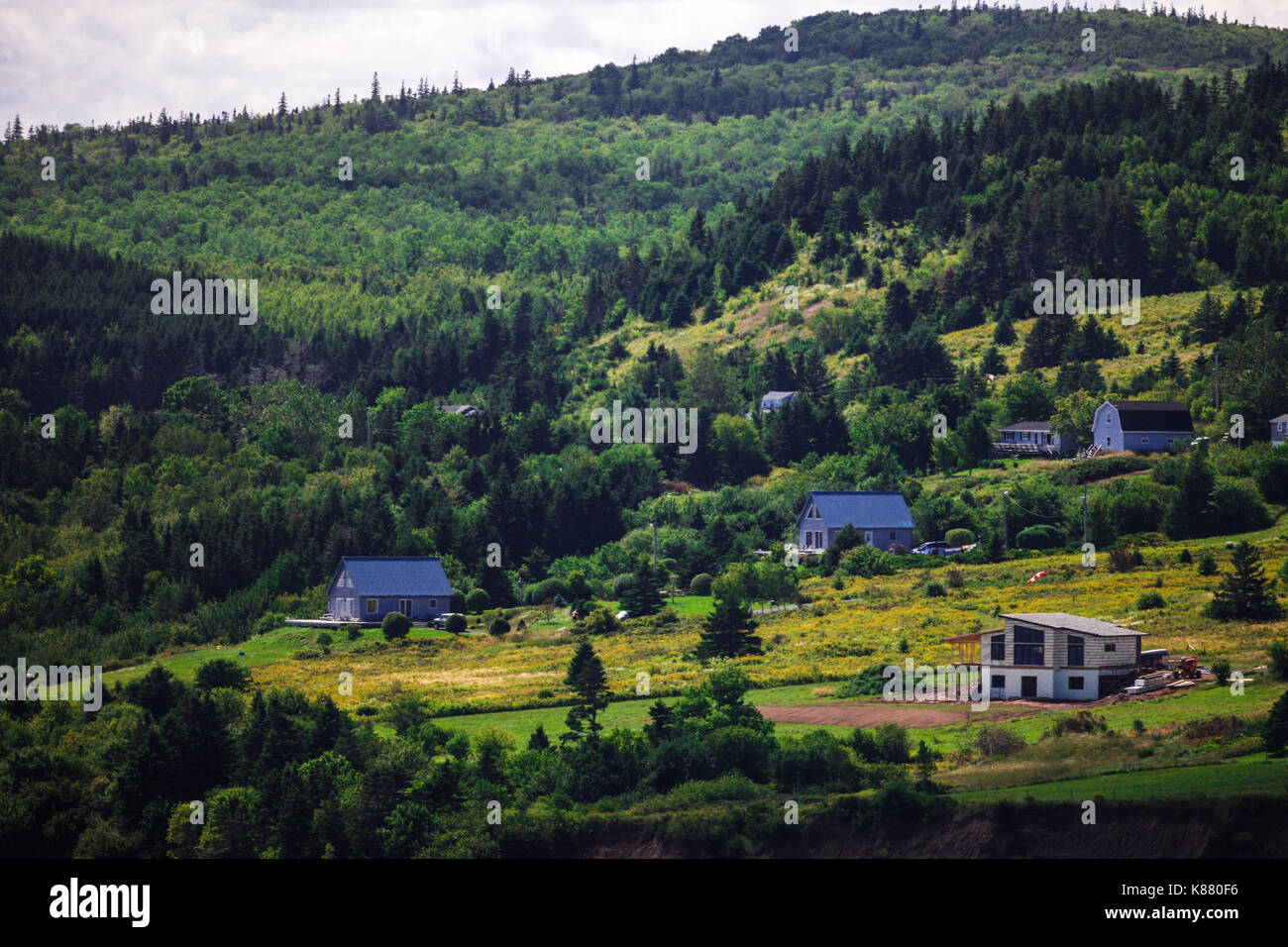 The rolling hillside of Antigonish County in Nova Scotia, one of Canada ...