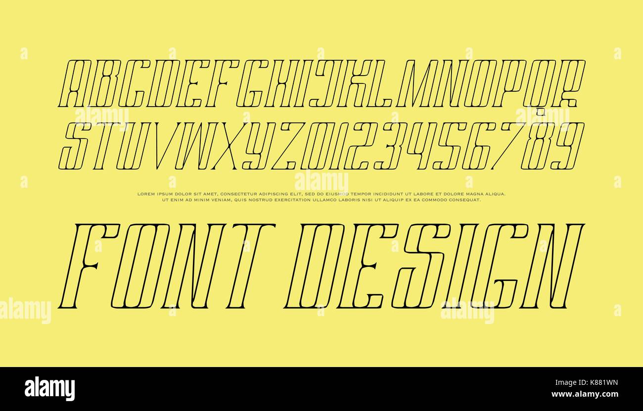italic alphabet letters and numbers. vector font type design. slanted ...