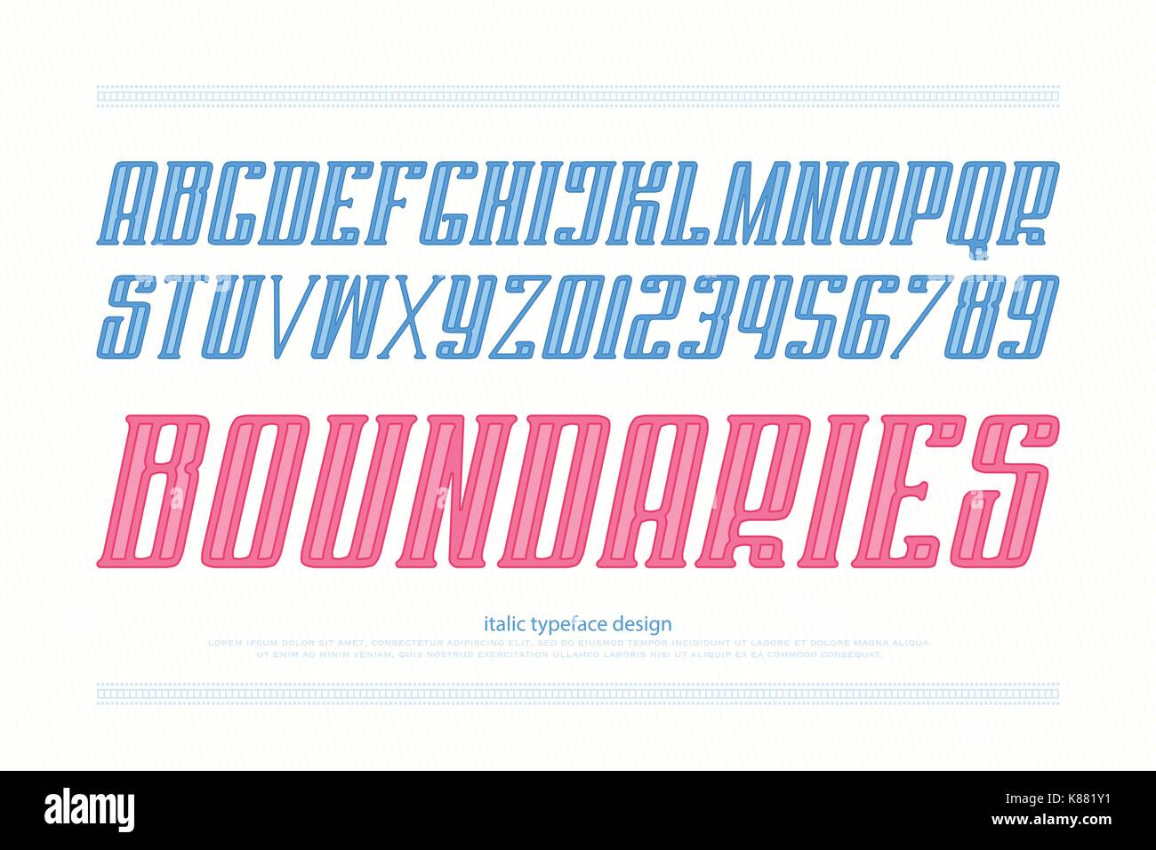 italic alphabet letters and numbers. vector, bold font type design ...