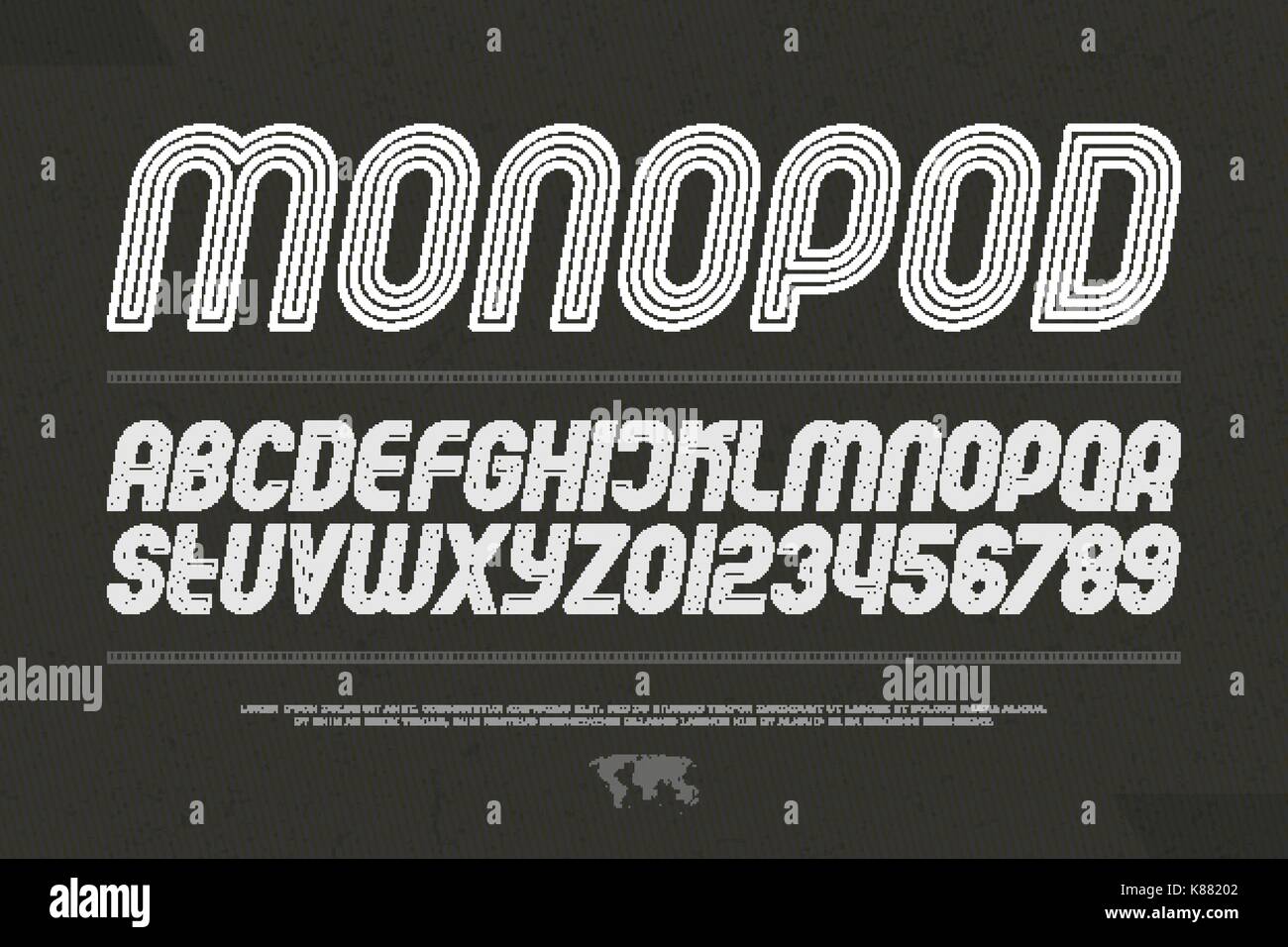 inclined circuit style alphabet letters and numbers. vector, italic ...