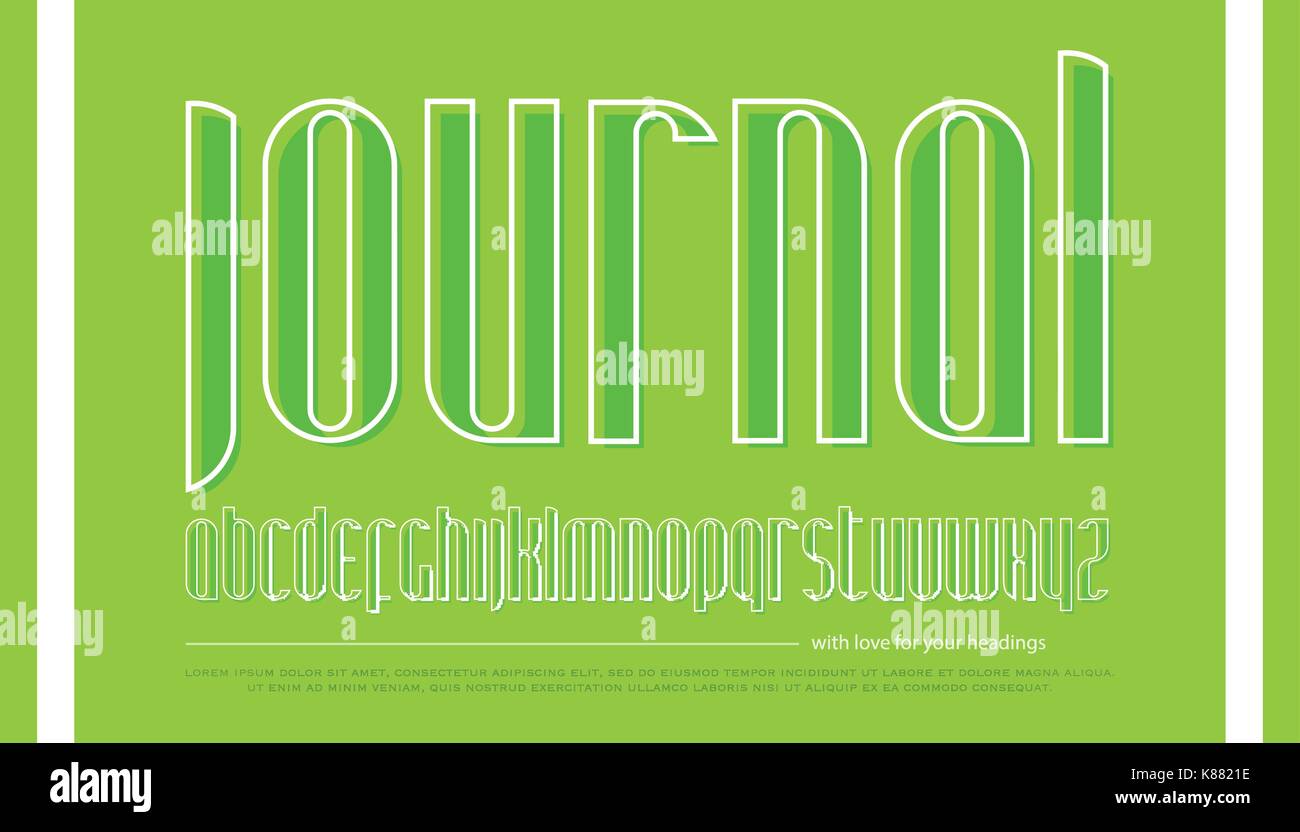 regular, high style alphabet letters over green background. vector ...