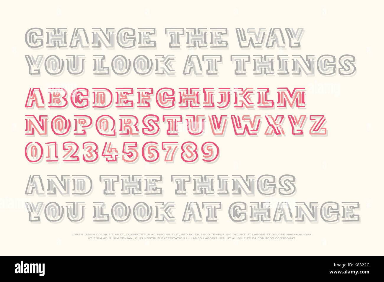 bold style alphabet letters and numbers. vector font type design ...