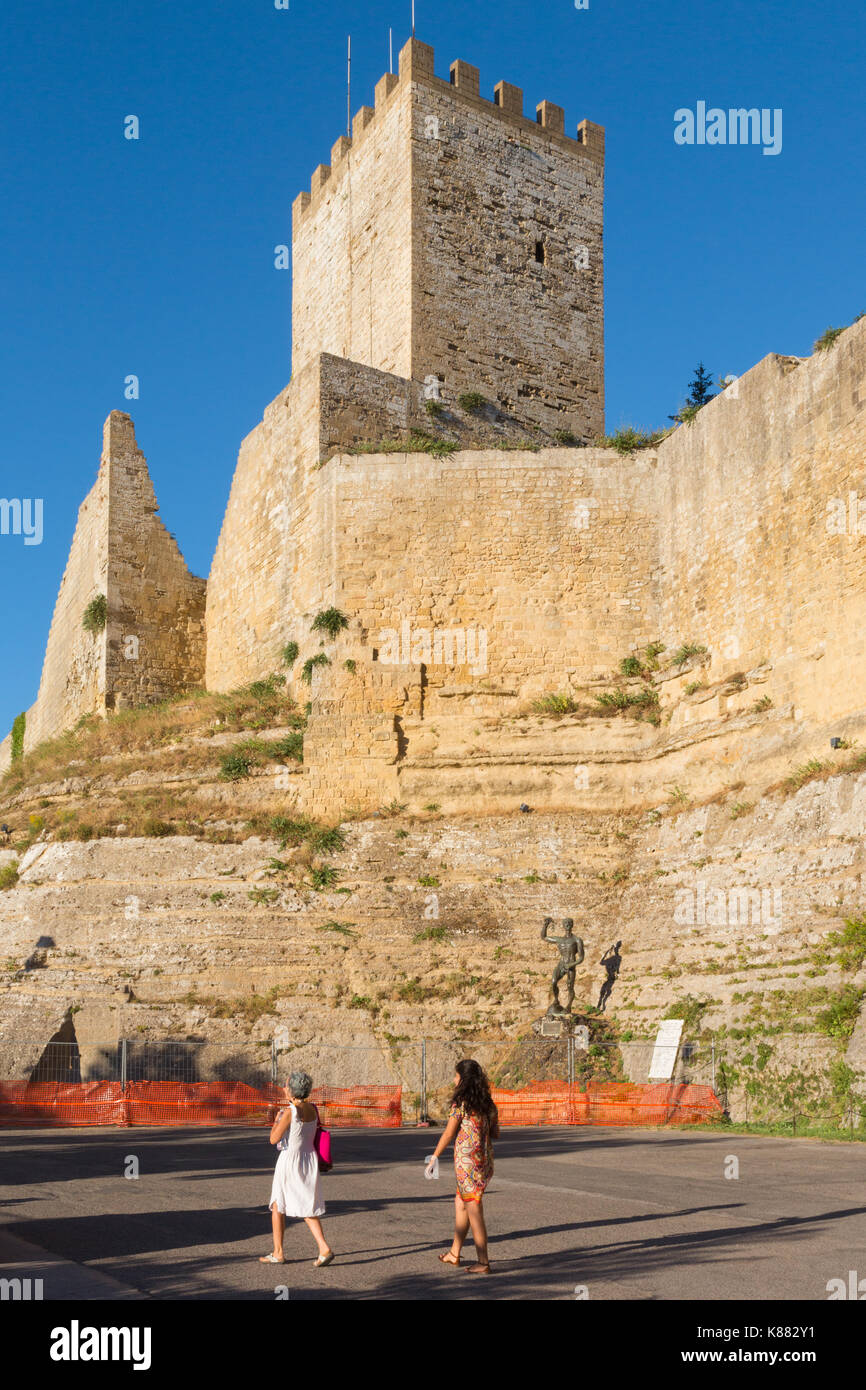 Enna (Sicily, Italy) - Castello di Lombardia. View of the castle's ...