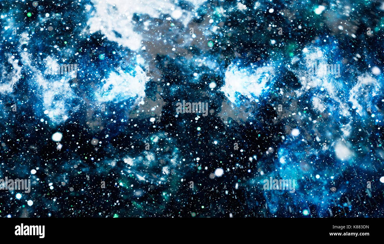 Panoramic looking into deep space. Dark night sky full of stars. The ...