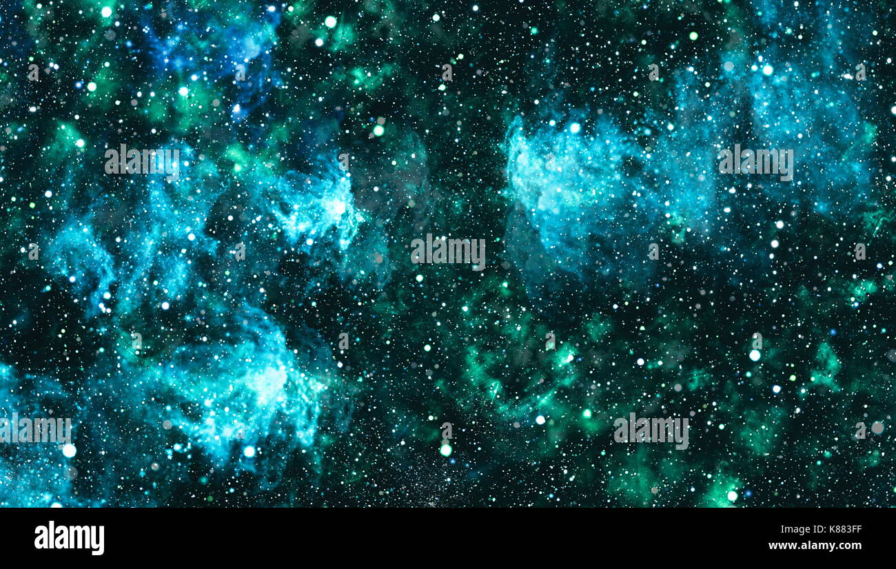 Panoramic looking into deep space. Dark night sky full of stars. The ...