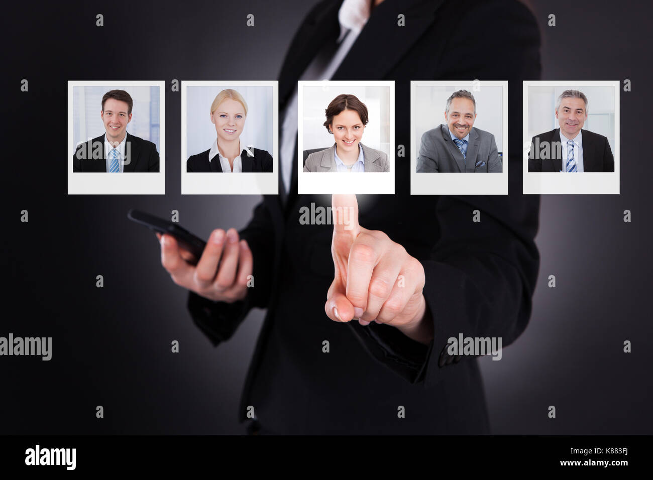 Close Up Of A Man Selecting A Profile Picture On Digital Screen Stock ...