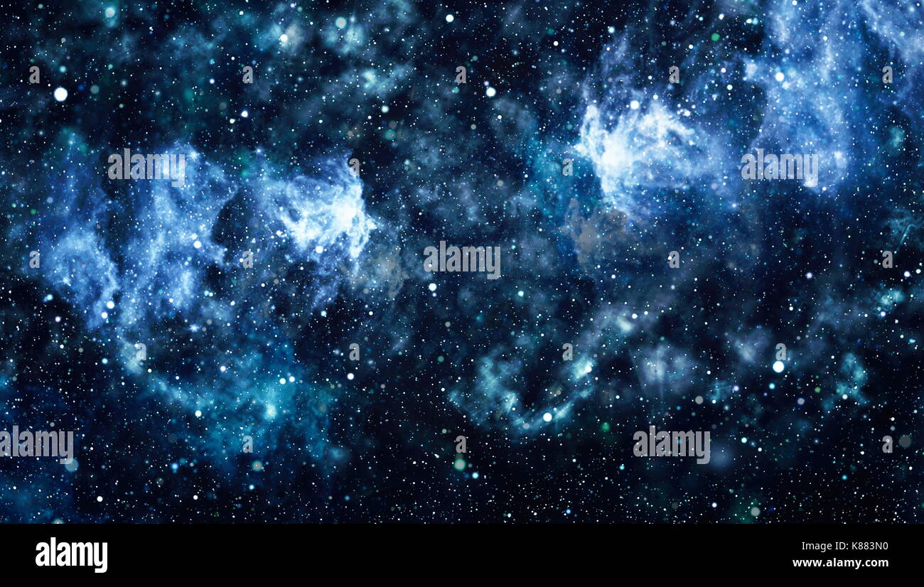 Panoramic looking into deep space. Dark night sky full of stars. The ...