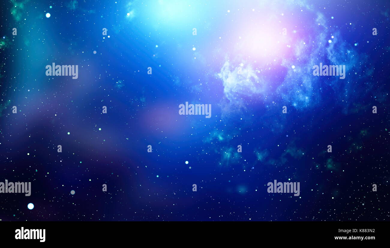 Panoramic looking into deep space. Dark night sky full of stars. The ...