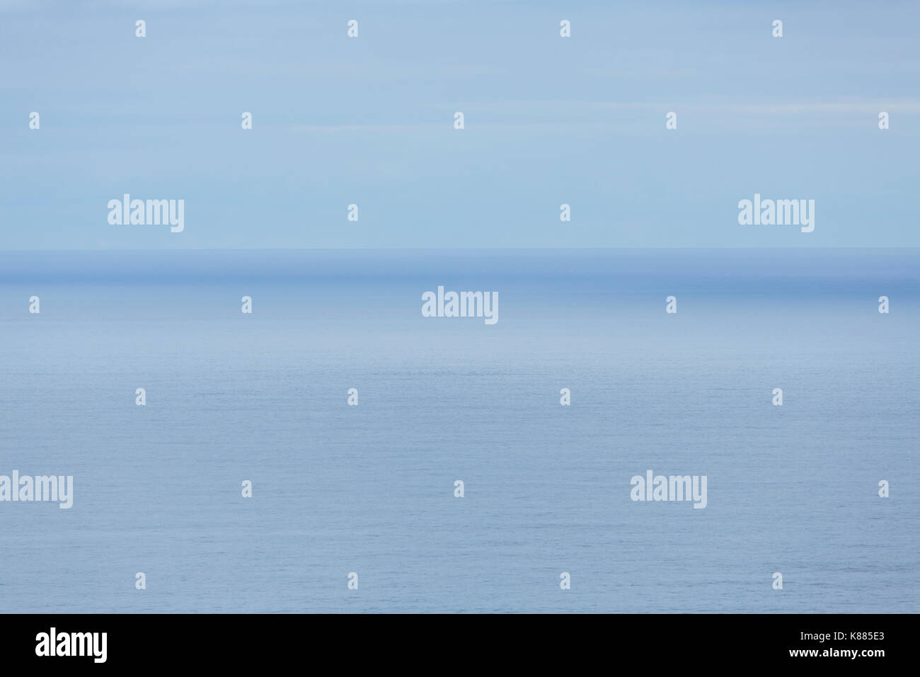 View from the land over the ocean, to the horizon where the sky meets ...