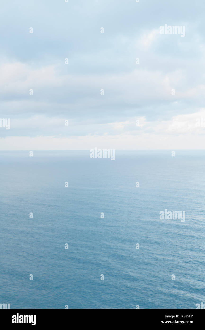 View from the land over the ocean, to the horizon. Open space, seascape ...