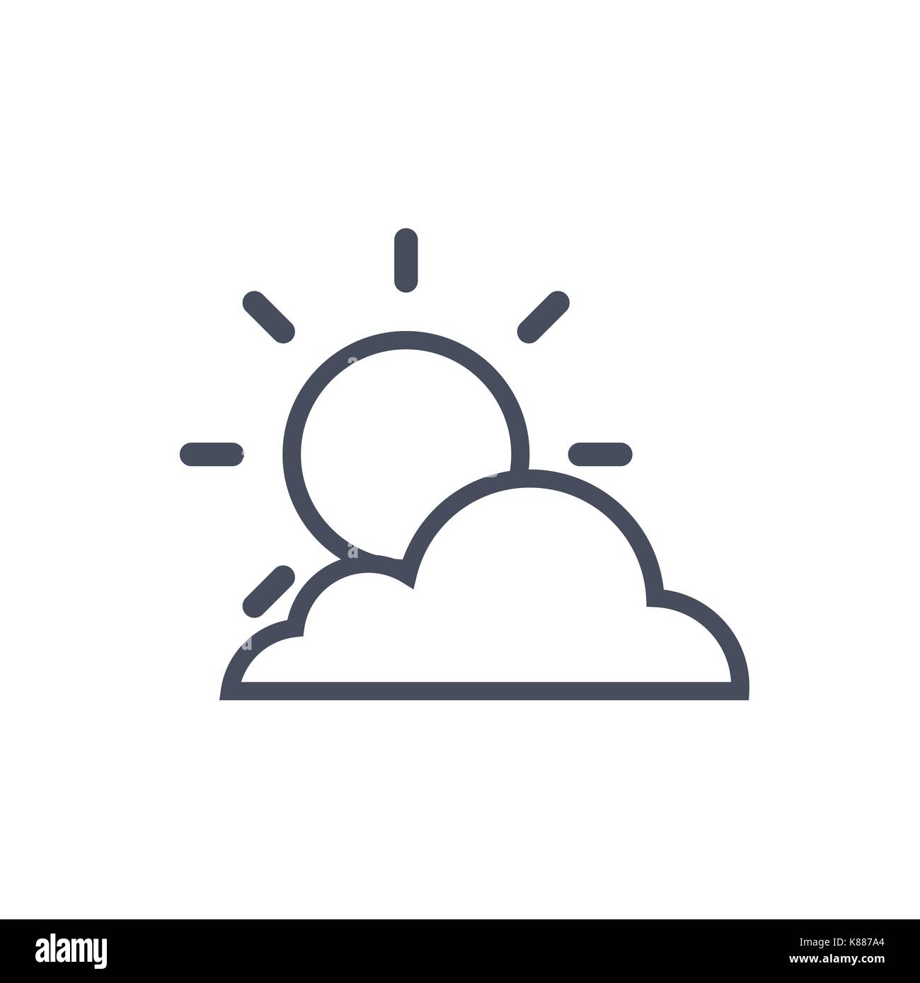 Clouds And Sun Weather Icon Climate Forecast Concept Stock Vector Image ...