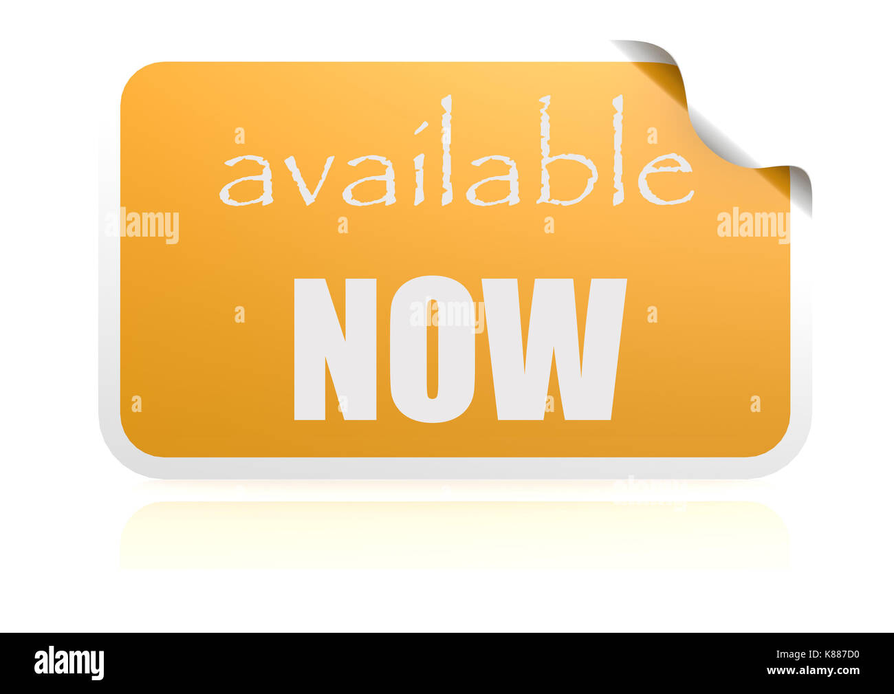 Available now yellow sticker Stock Photo - Alamy