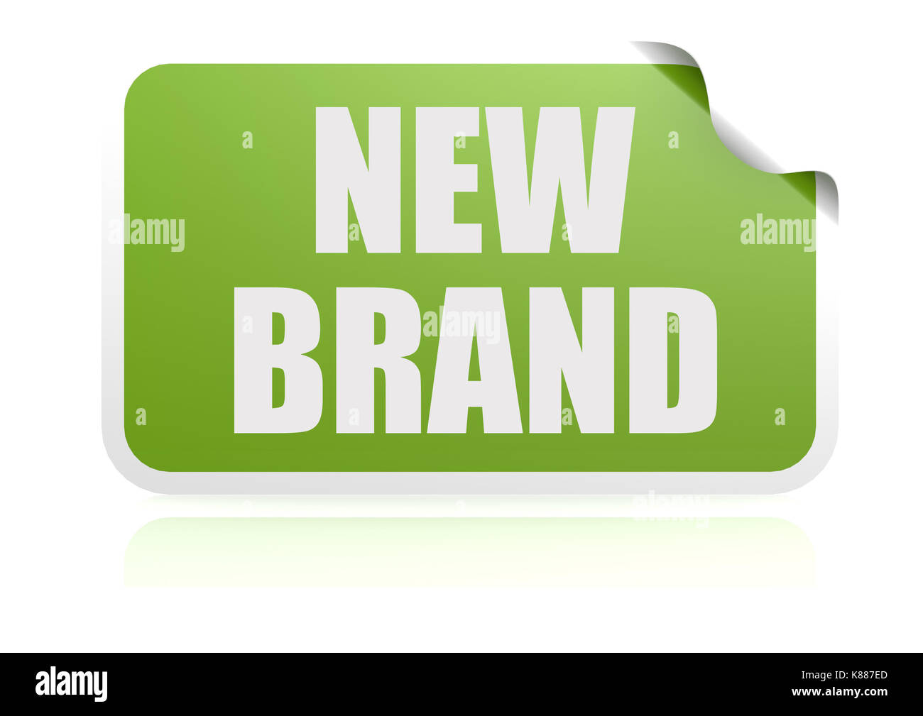 New brand green sticker Stock Photo - Alamy