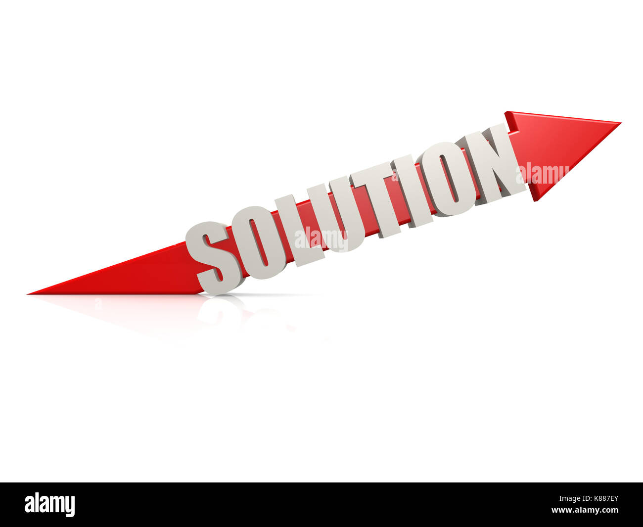 Red solution arrow Stock Photo - Alamy