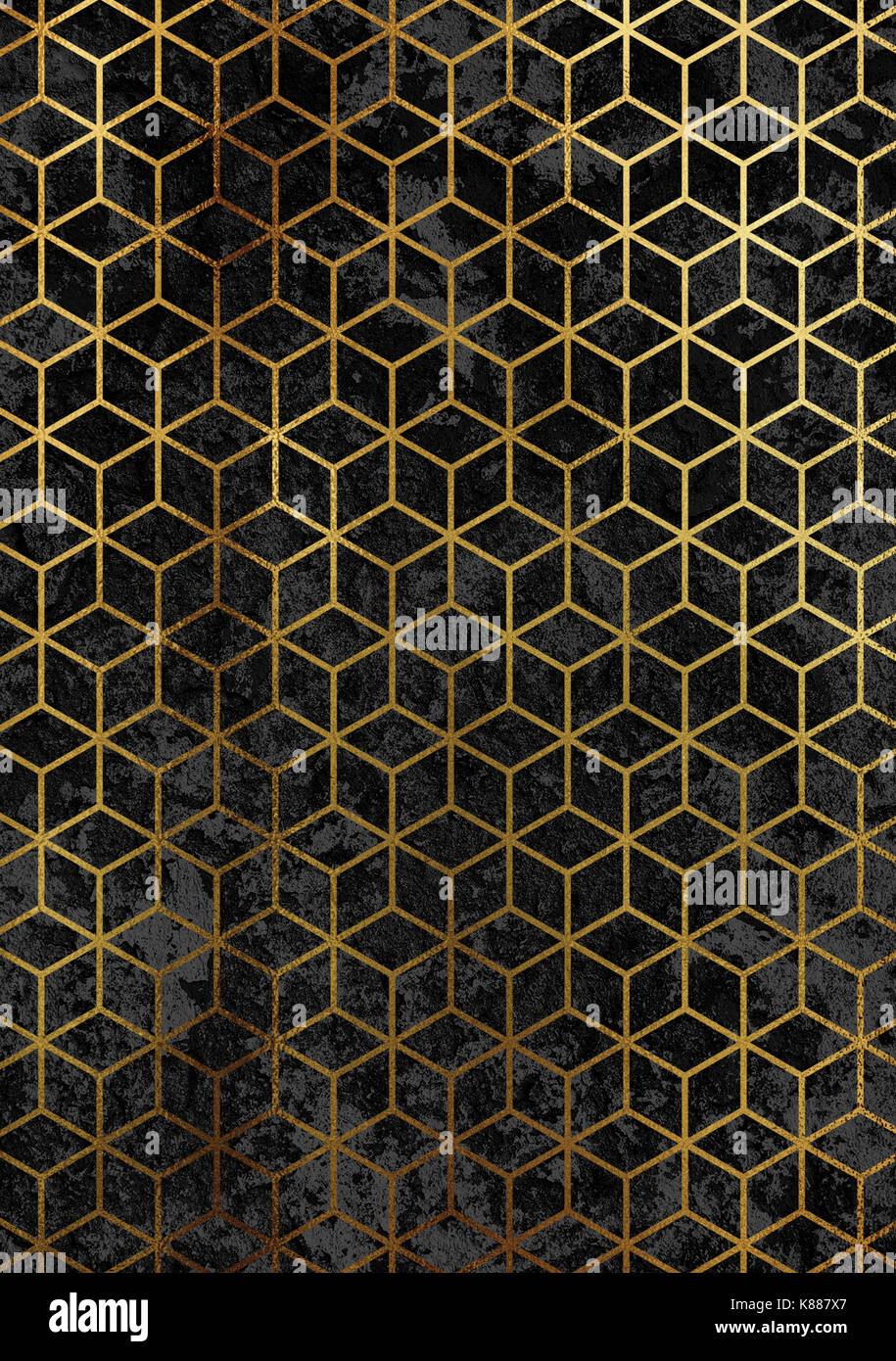 Watercolor marble background with geometric cube pattern Stock Photo ...