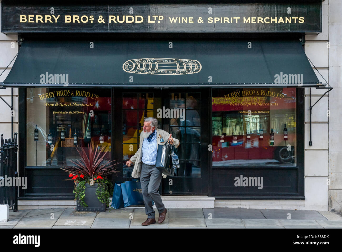 An Elderly Man Leaves The Berry Bros and Rudd Wine & Spirit Merchant ...