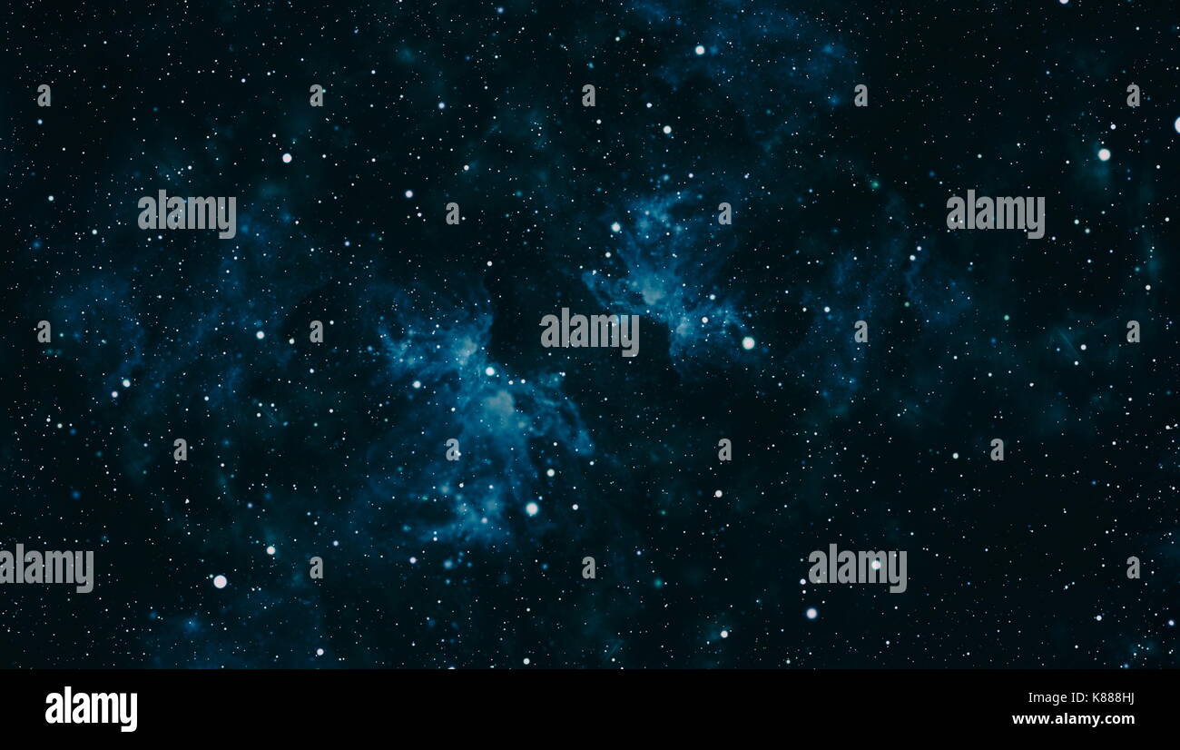 Panoramic looking into deep space. Dark night sky full of stars. The ...