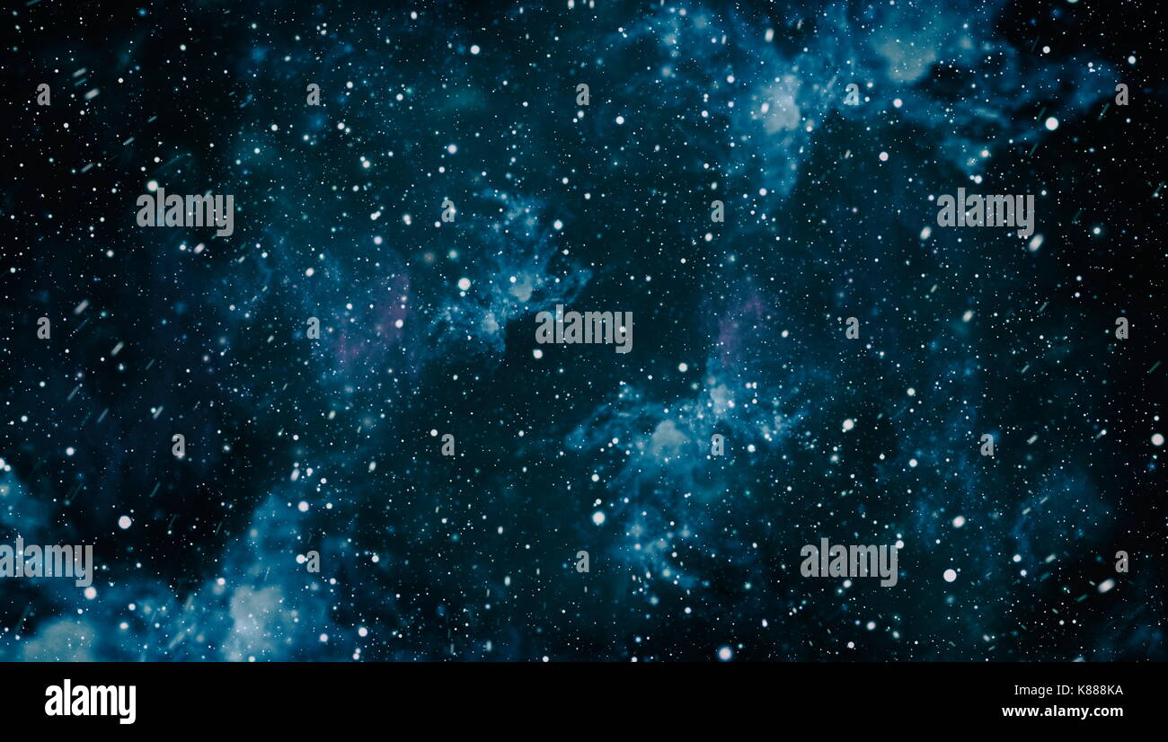 Panoramic looking into deep space. Dark night sky full of stars. The ...