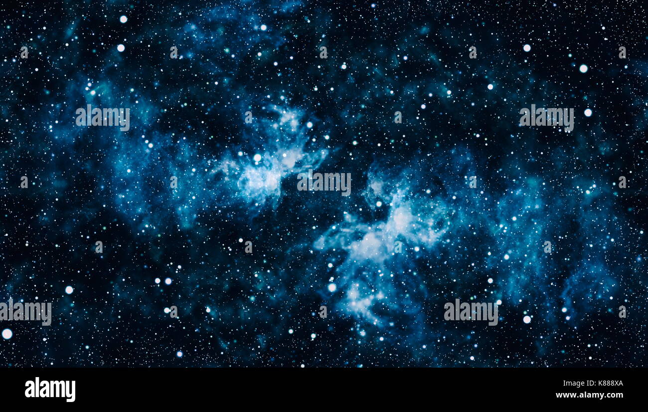 Panoramic looking into deep space. Dark night sky full of stars. The ...