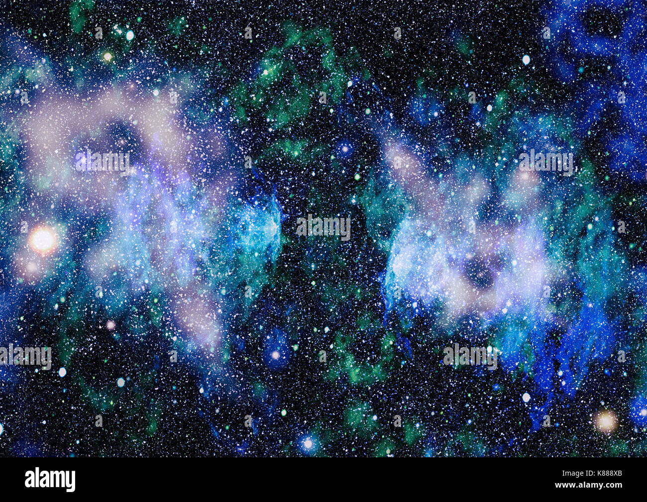 Panoramic looking into deep space. Dark night sky full of stars. The ...