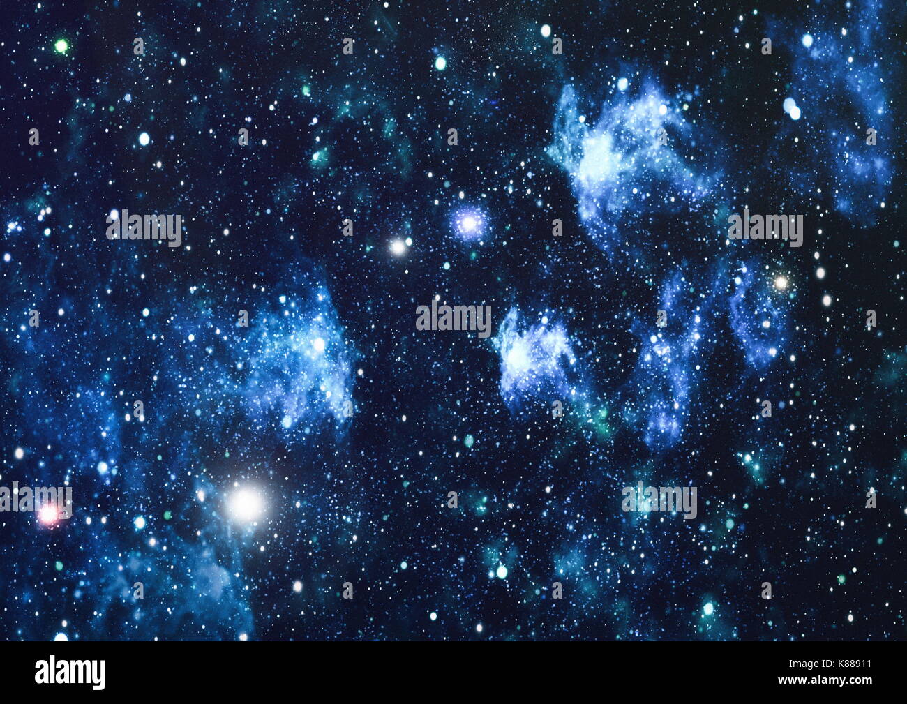 Panoramic looking into deep space. Dark night sky full of stars. The ...