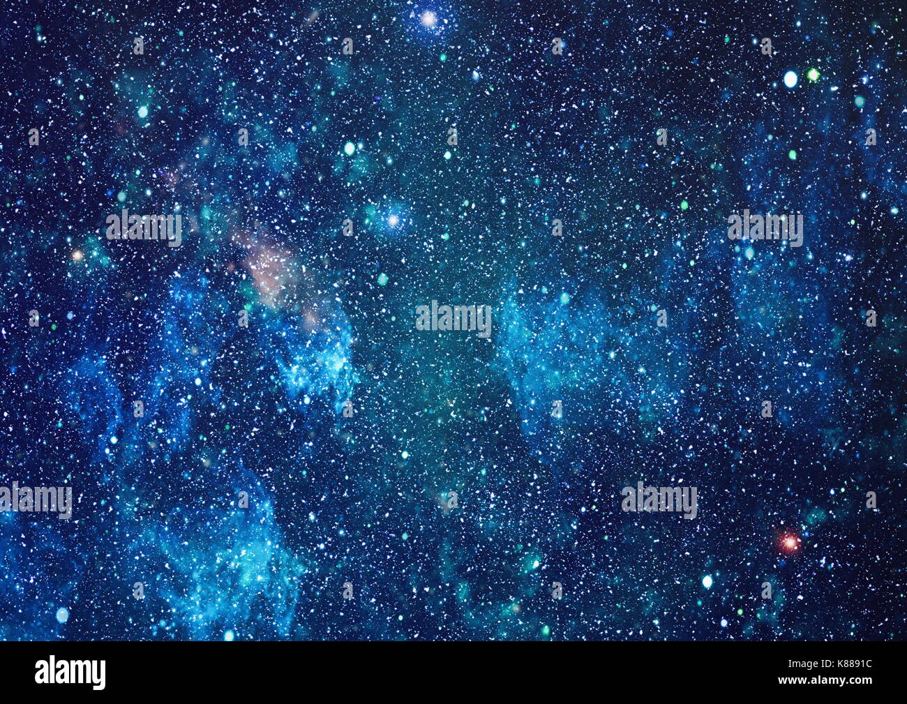 Panoramic looking into deep space. Dark night sky full of stars. The ...