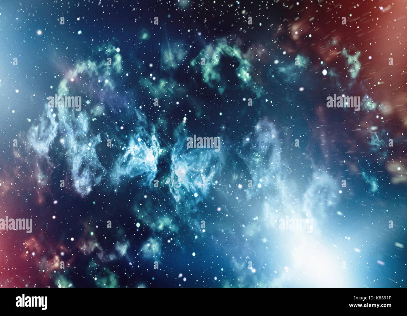 Panoramic looking into deep space. Dark night sky full of stars. The ...