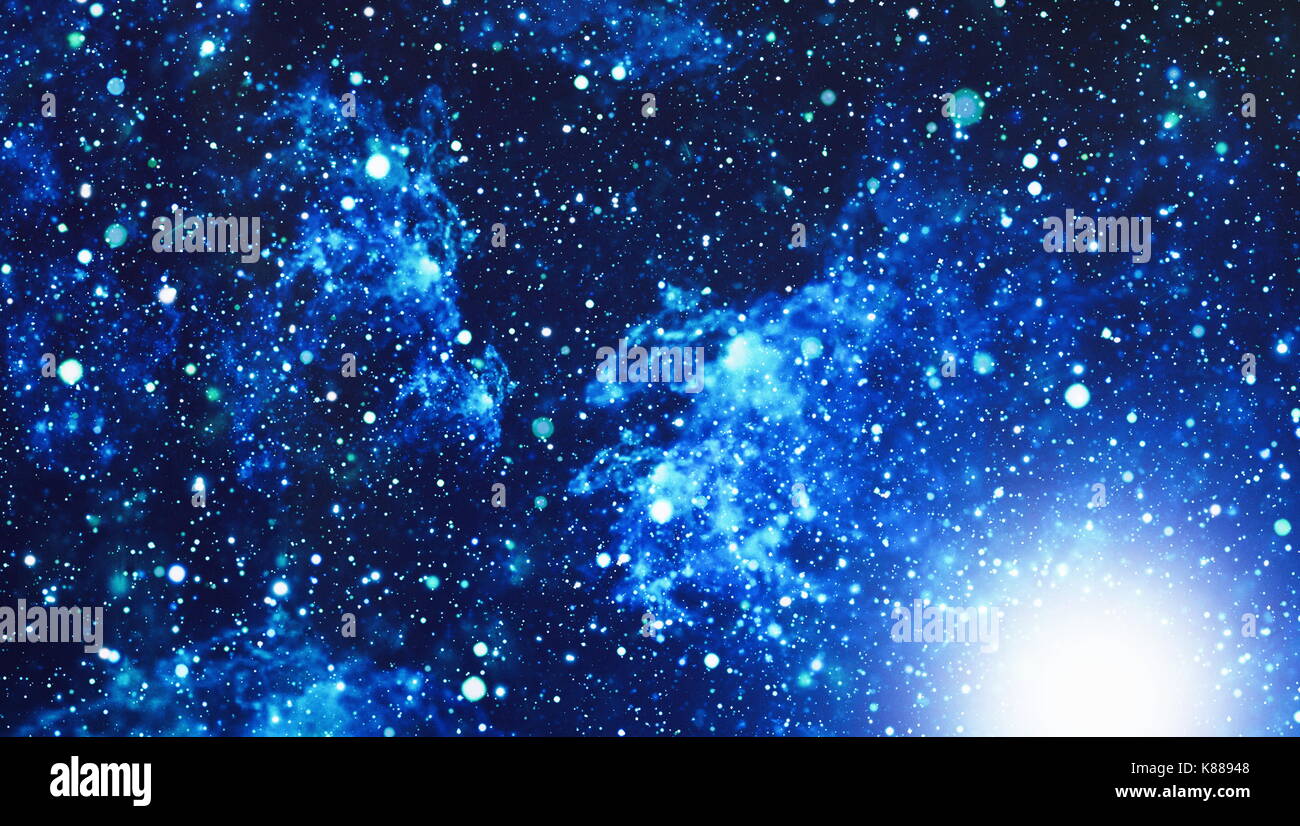 Panoramic looking into deep space. Dark night sky full of stars. The ...