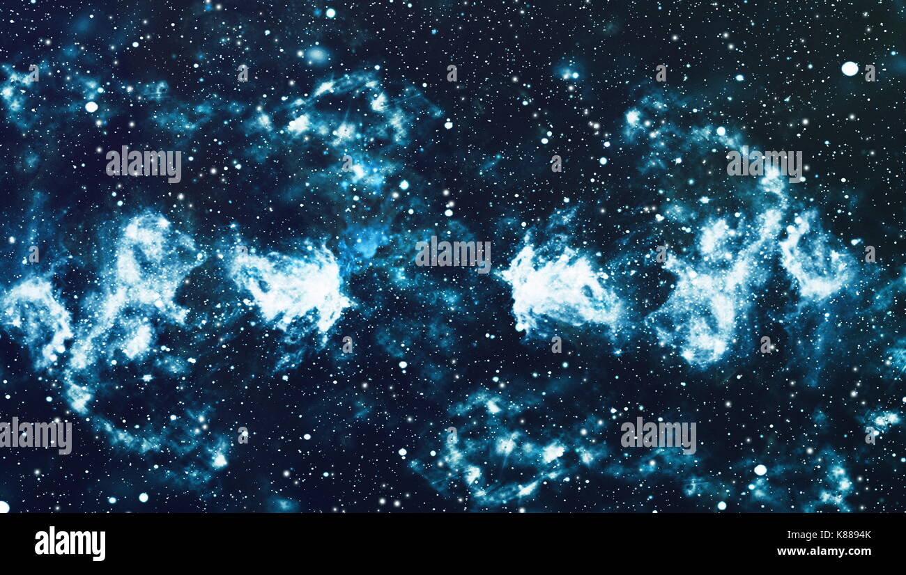 Panoramic looking into deep space. Dark night sky full of stars. The ...