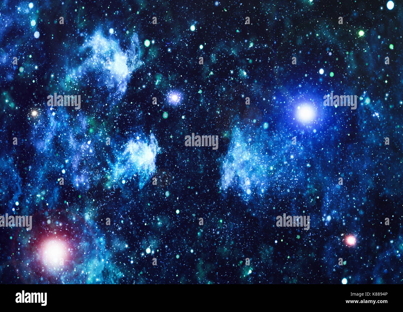 Panoramic looking into deep space. Dark night sky full of stars. The ...