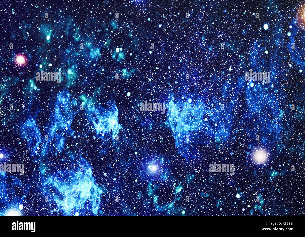 Panoramic looking into deep space. Dark night sky full of stars. The ...