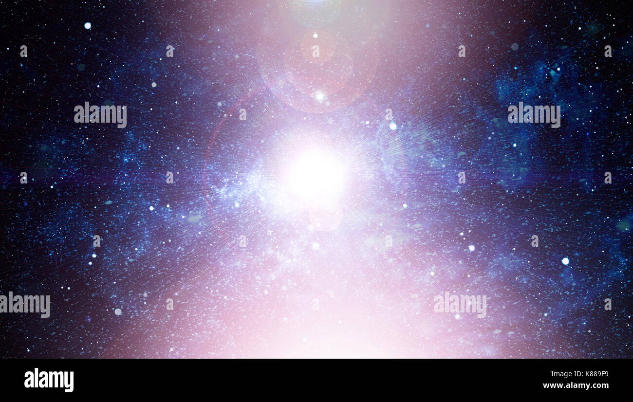 Panoramic looking into deep space. Dark night sky full of stars. The ...