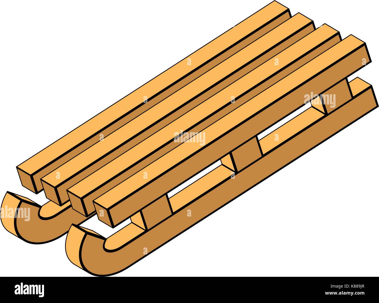 sled, wooden sledge vector symbol icon design. Beautiful illustration ...