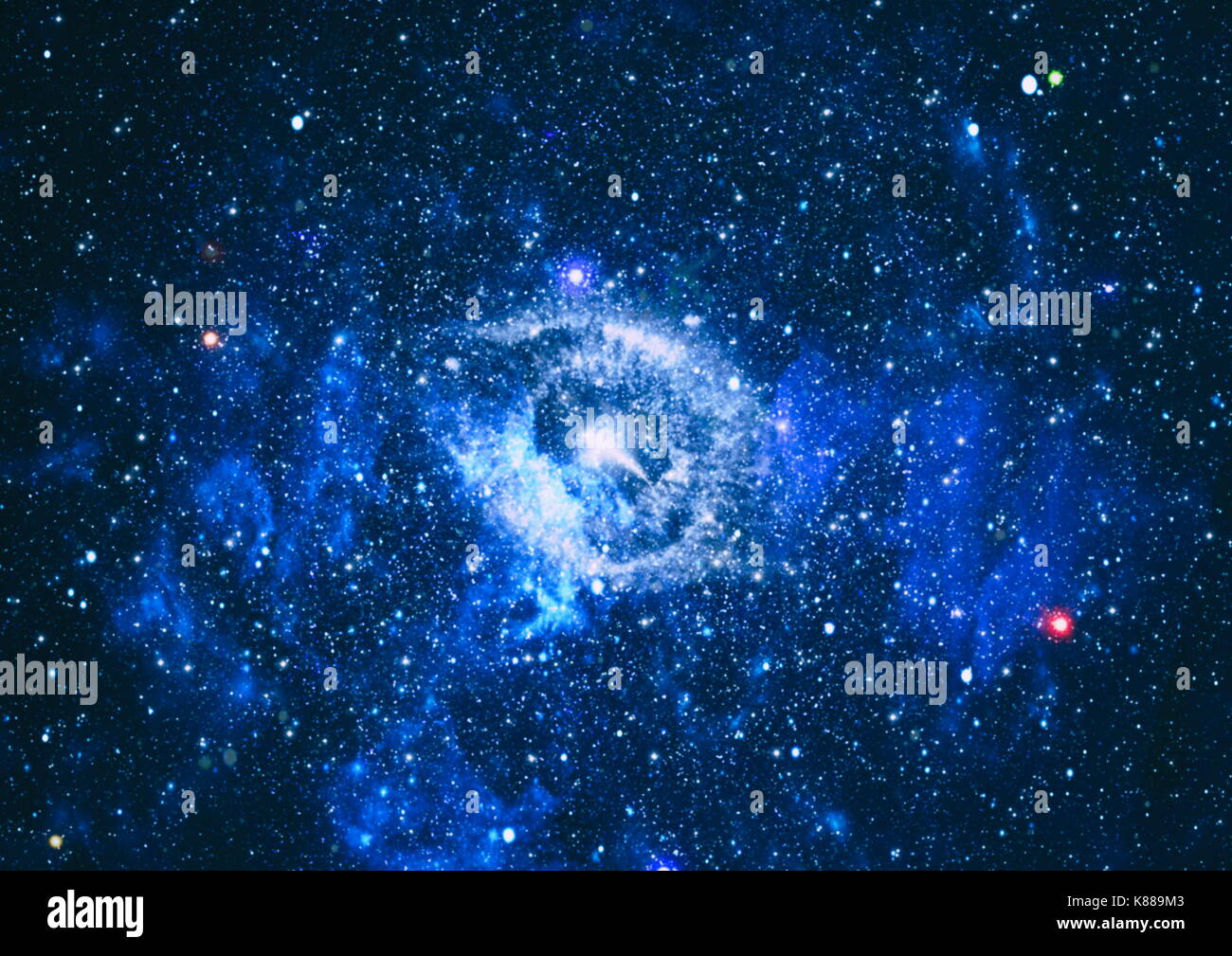 Panoramic looking into deep space. Dark night sky full of stars. The ...